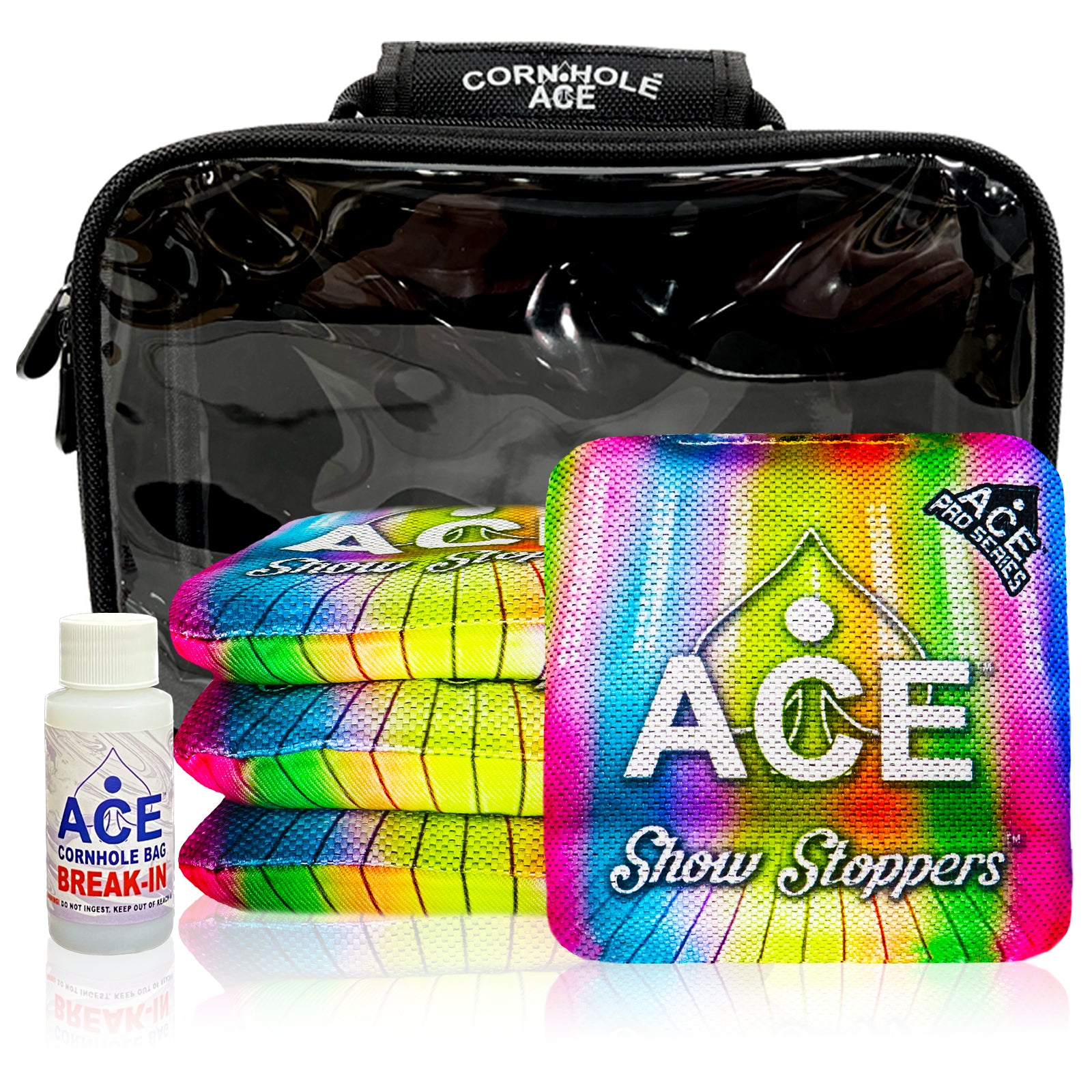 Show Stoppers - Rainbow - ACE Pro Bag Kit: 4 Pro Bags + Break-In Kit + – CornholeAce