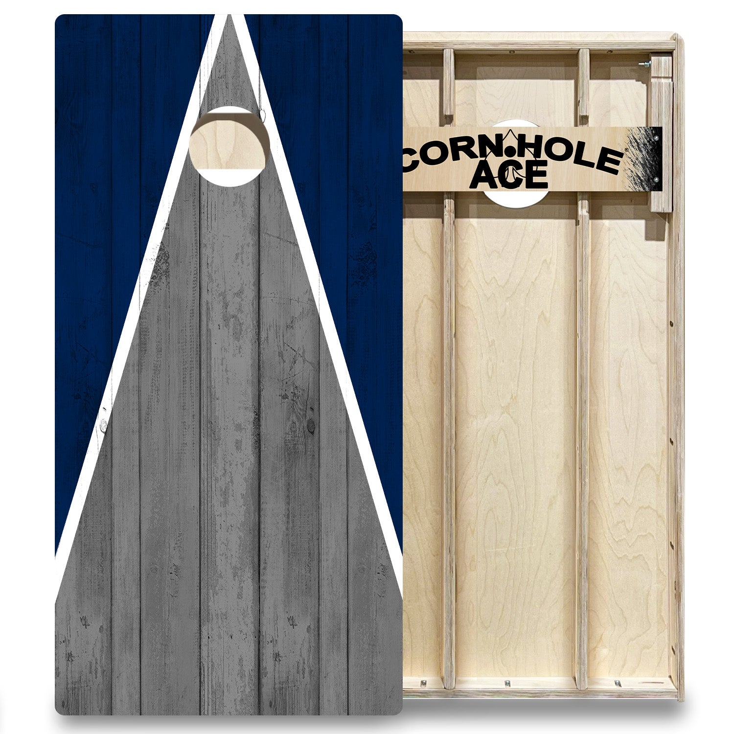 Dallas Tailgate Triangle Design (Blue and Silver) - Cornhole Board Set – CornholeAce