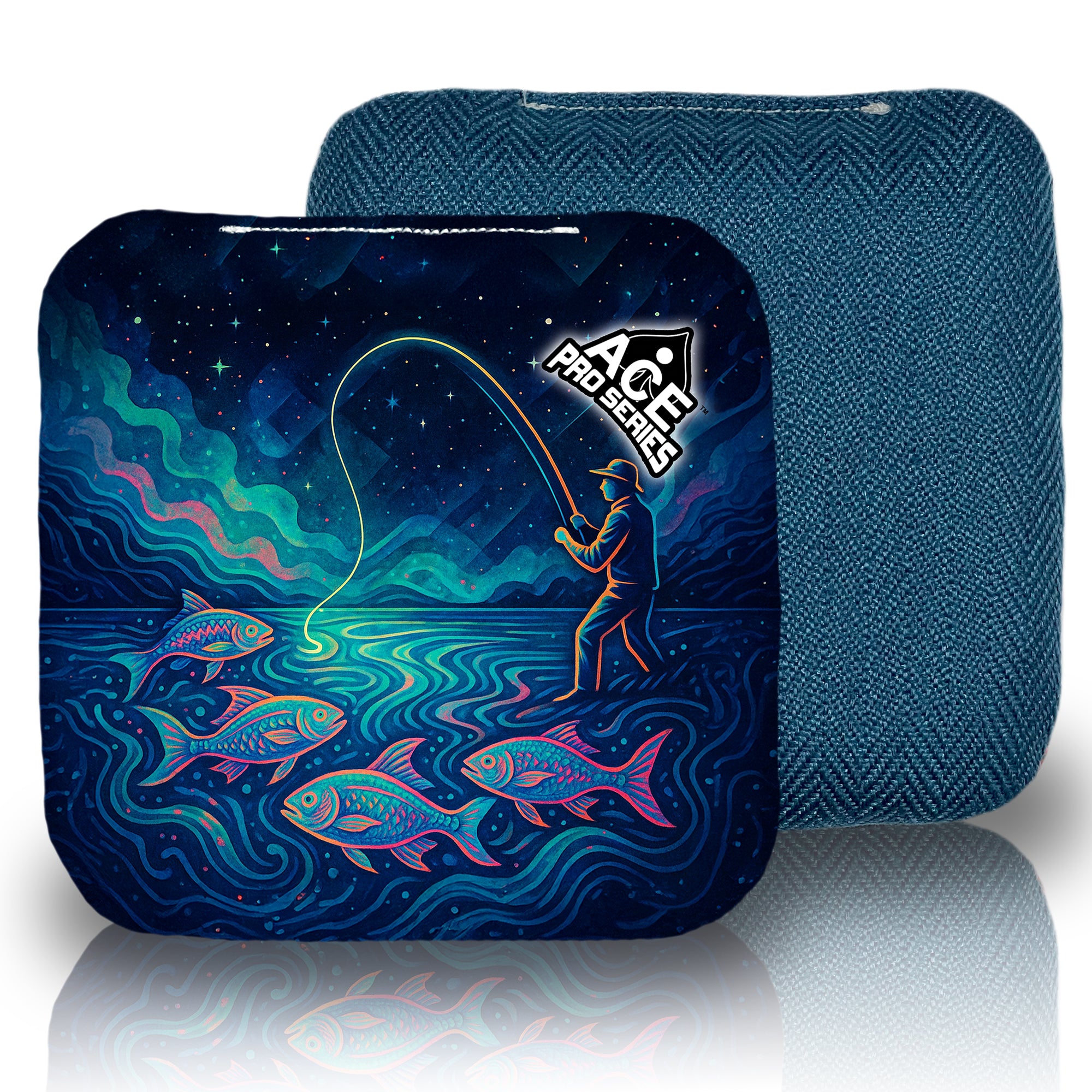 Dream of a Fisherman - Navy Blue Carpet - ACE Pro Carpet Cornhole Bags – CornholeAce