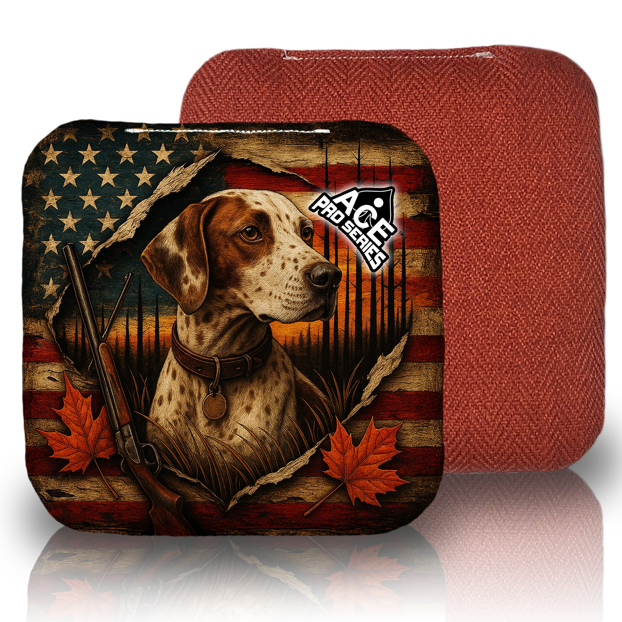 Red, White and Pointers - Red Carpet - ACE Pro Carpet Cornhole Bags – CornholeAce