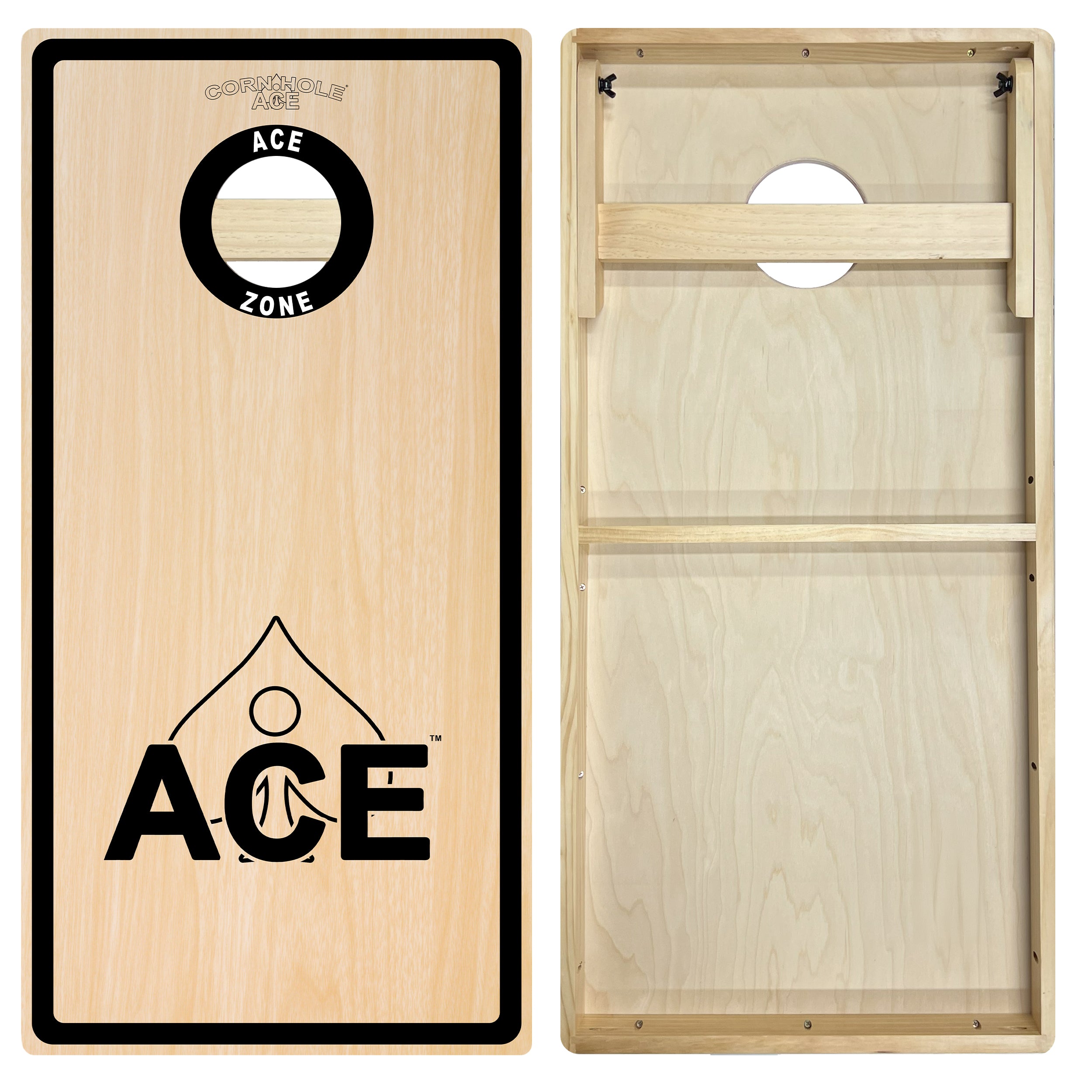ACE Zone - Black - Cornhole Board Set - Intermediate – CornholeAce