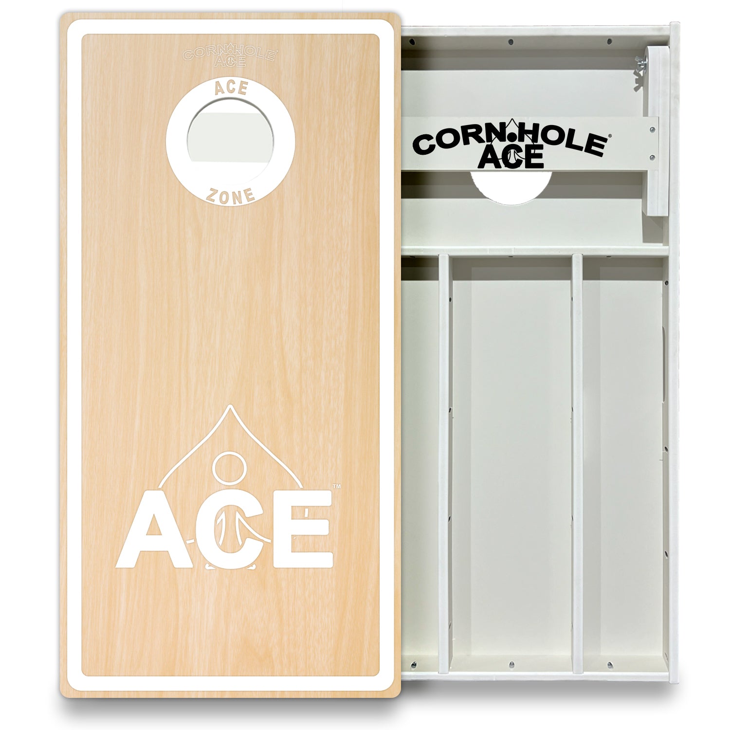 ACE Zone - White - Cornhole Board Set - All Weather – CornholeAce