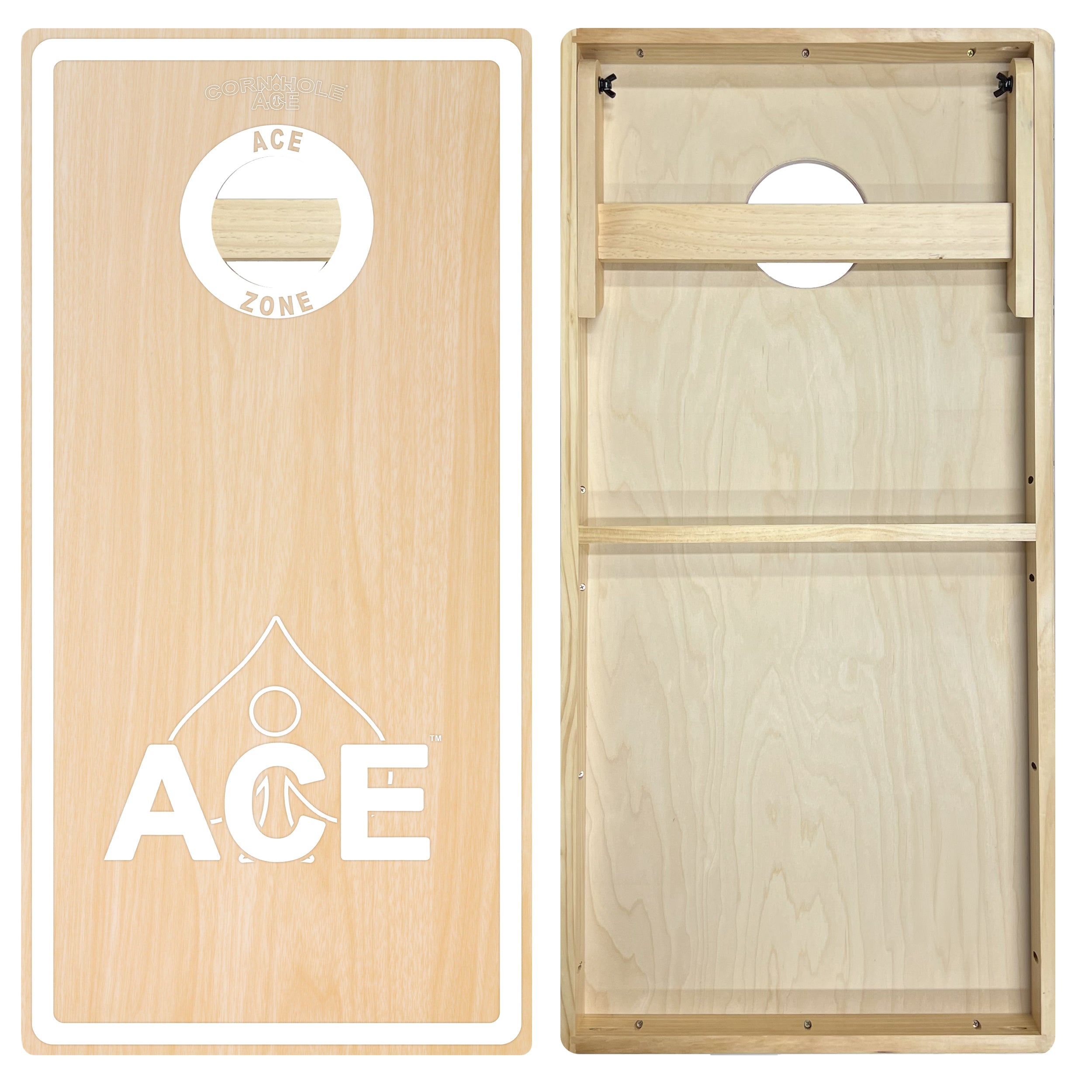 ACE Zone - White - Cornhole Board Set - Intermediate – CornholeAce