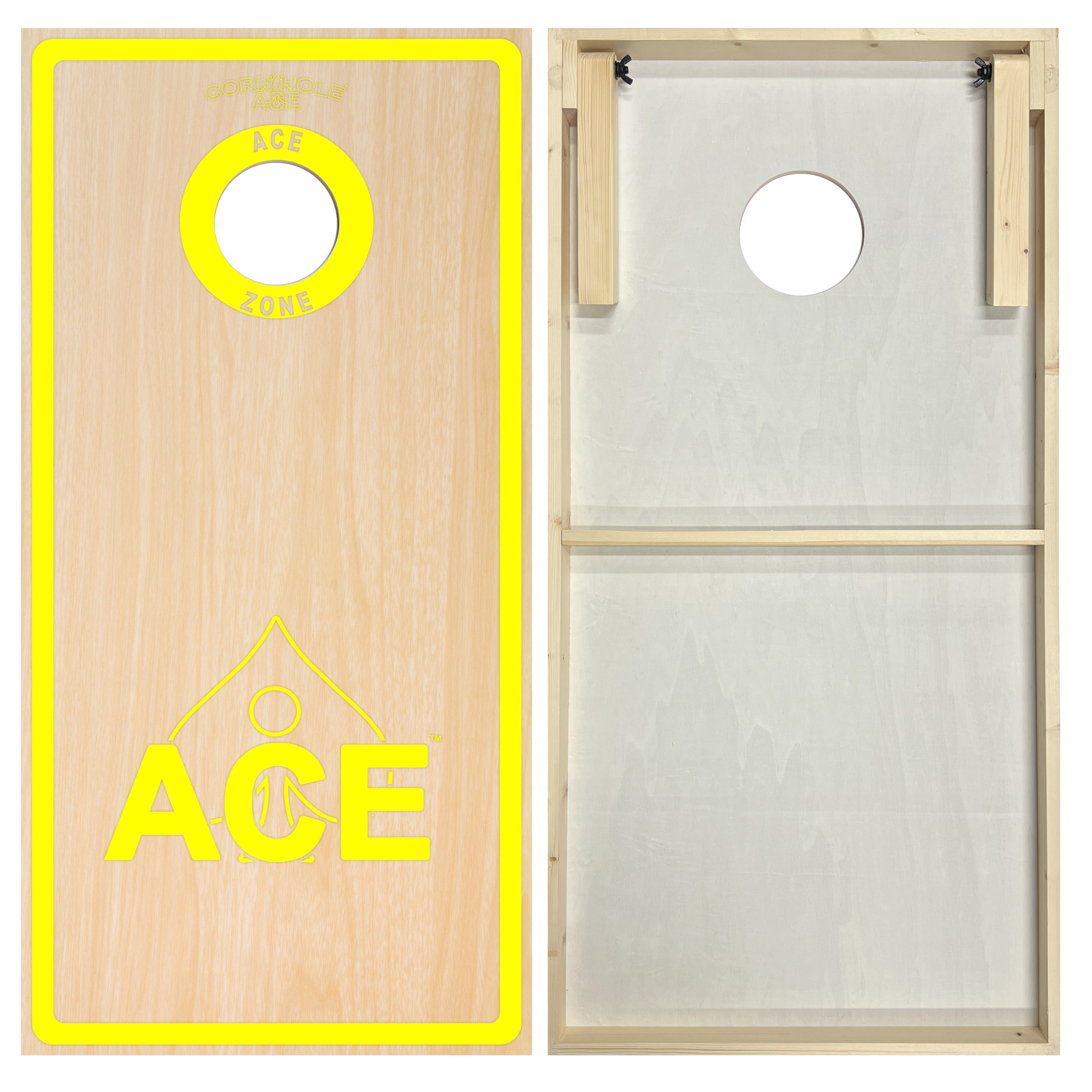 ACE Zone - Yellow - Cornhole Board Set - Standard – CornholeAce