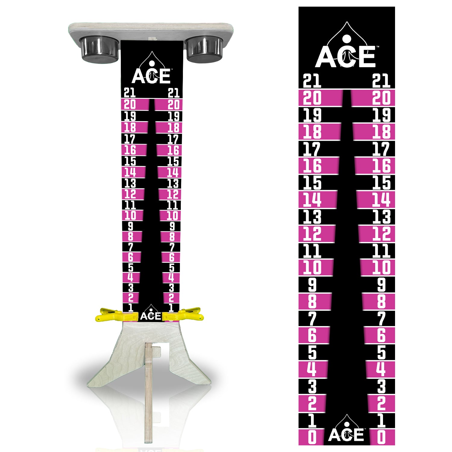 Elite Cornhole Scoreboard - 3ft Tall - Triangle Edition (Black/Pink ...