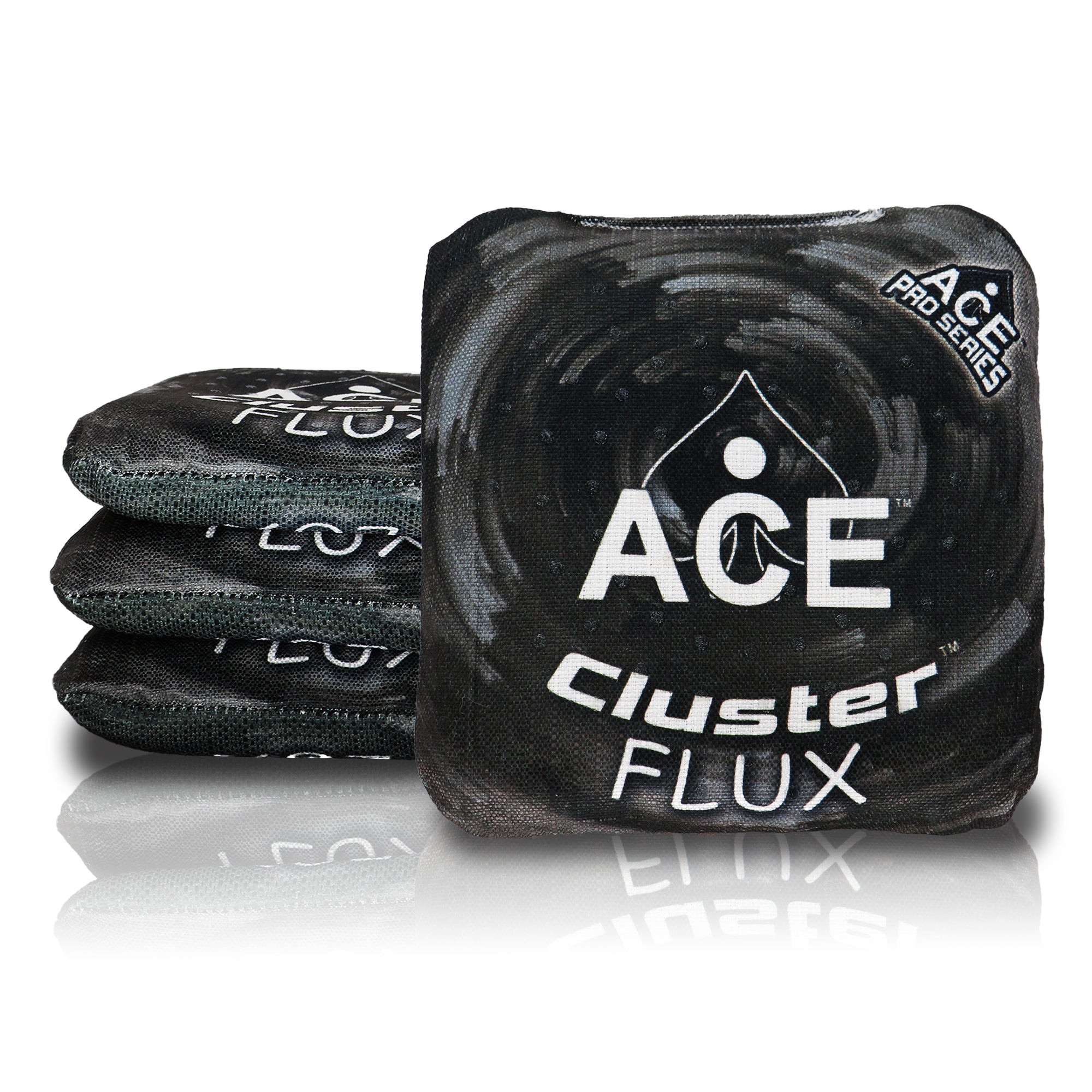 Cluster Flux Black Cornhole Bags | ACE Pro Stamped, Set of 4 – CornholeAce