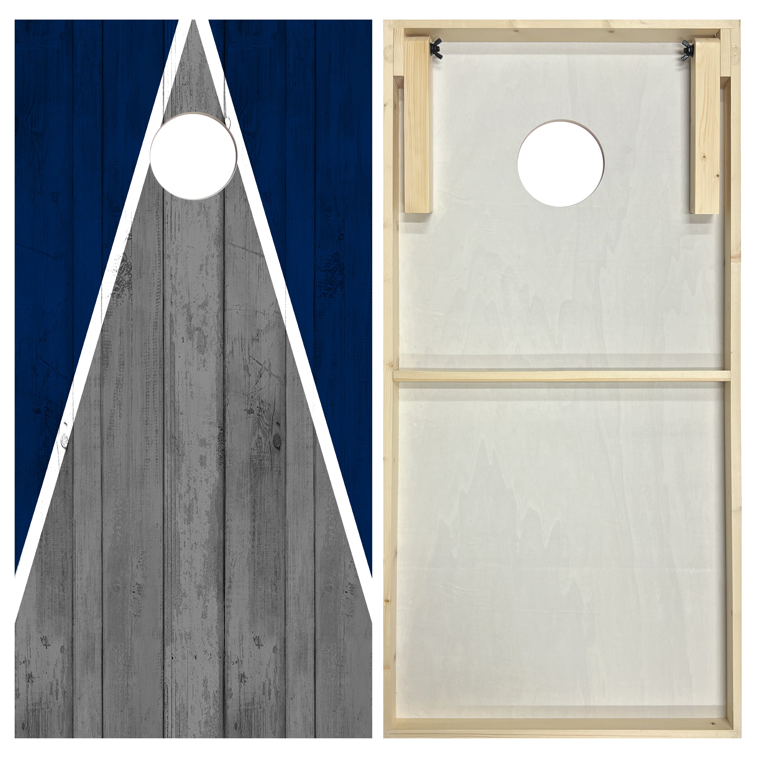 Dallas Tailgate Triangle Design (Blue and Silver) - Cornhole Board Set ...