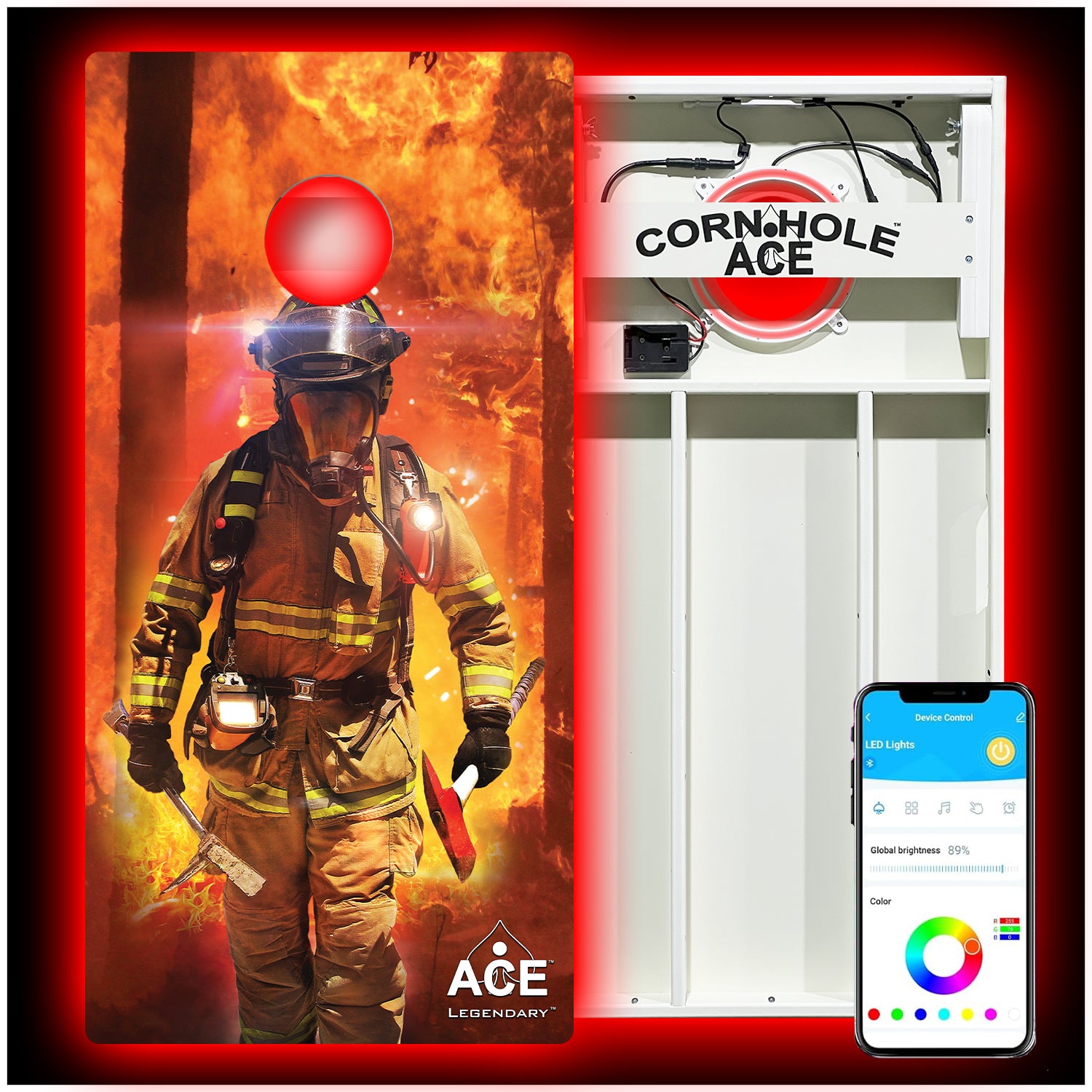 Firefighter Legendary Series - Cornhole Board Set - All Weather - With ...