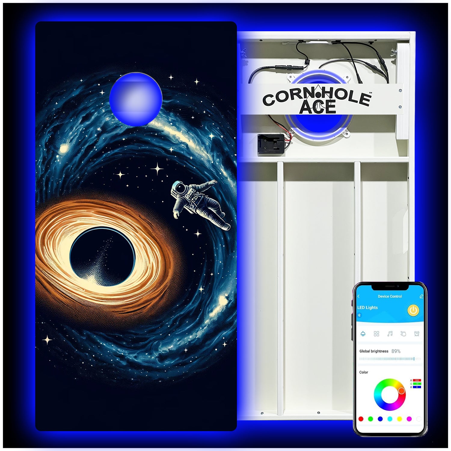 Into the Blue - Cornhole Board Set - All Weather - With Pro Light Kit ...