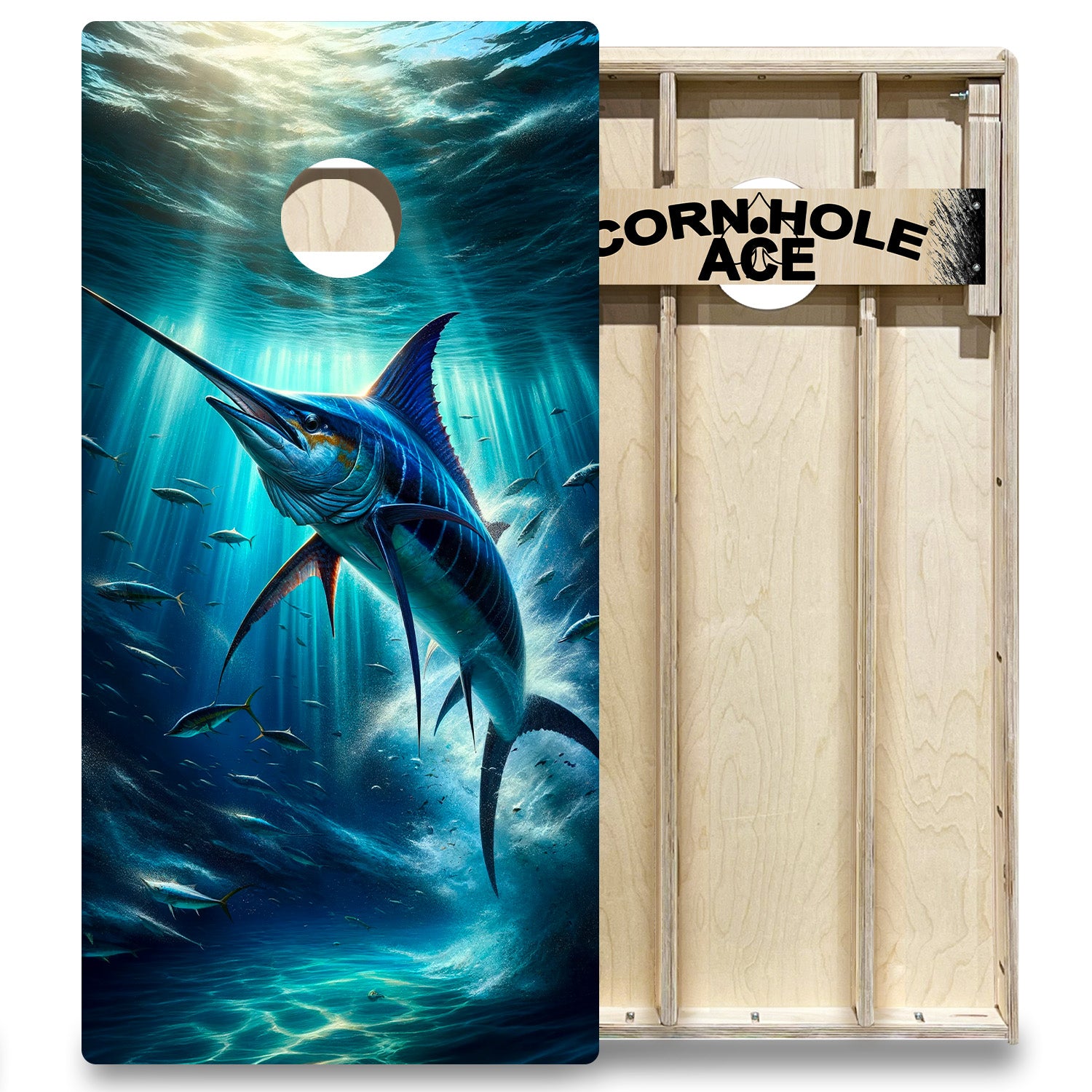 Marlin Majesty Cornhole Board Set | Elite – CornholeAce
