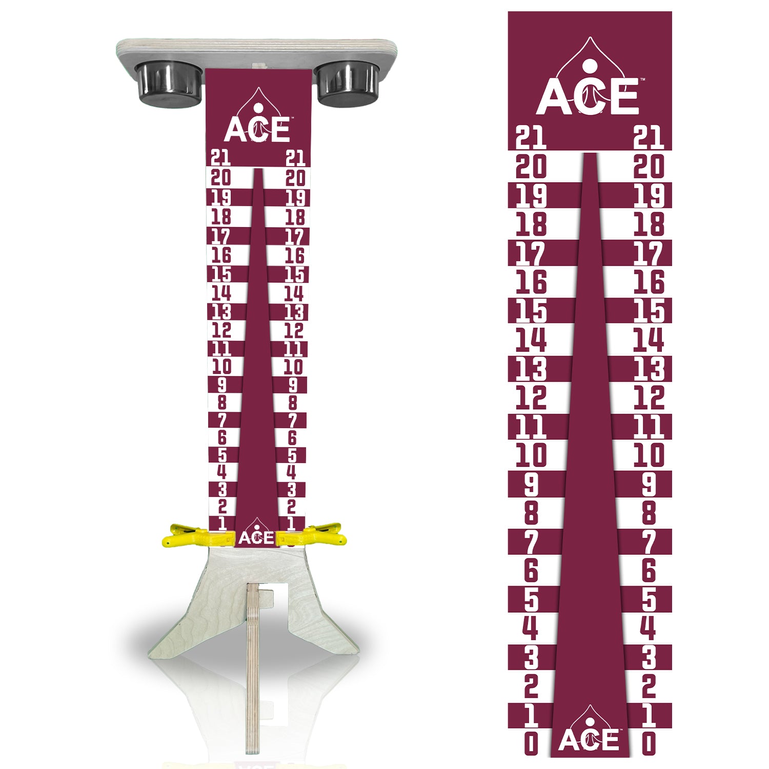 Elite Cornhole Scoreboard - 3ft Tall - Triangle Edition (Maroon/White ...