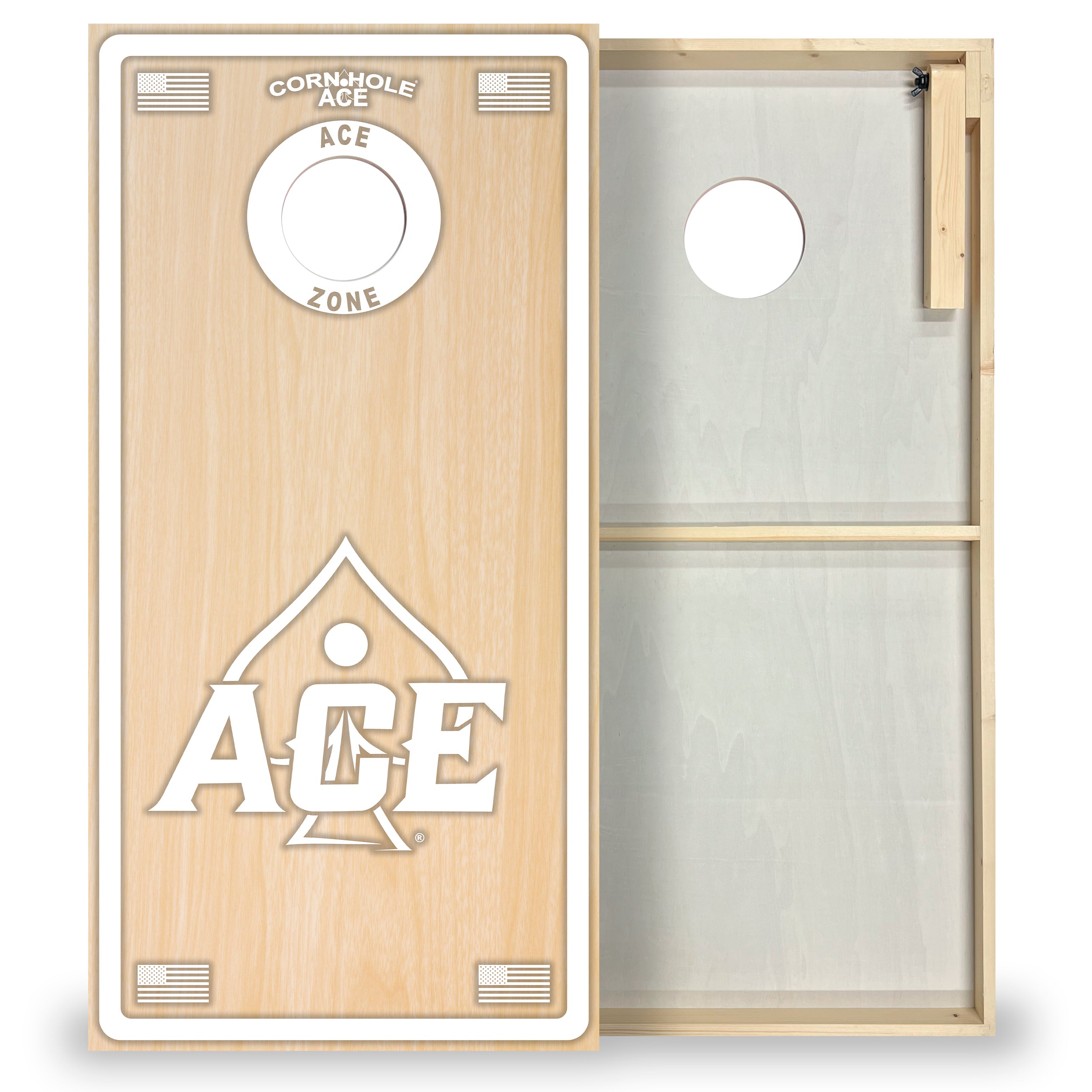 ACE Zone - White - Cornhole Board Set - Standard – CornholeAce