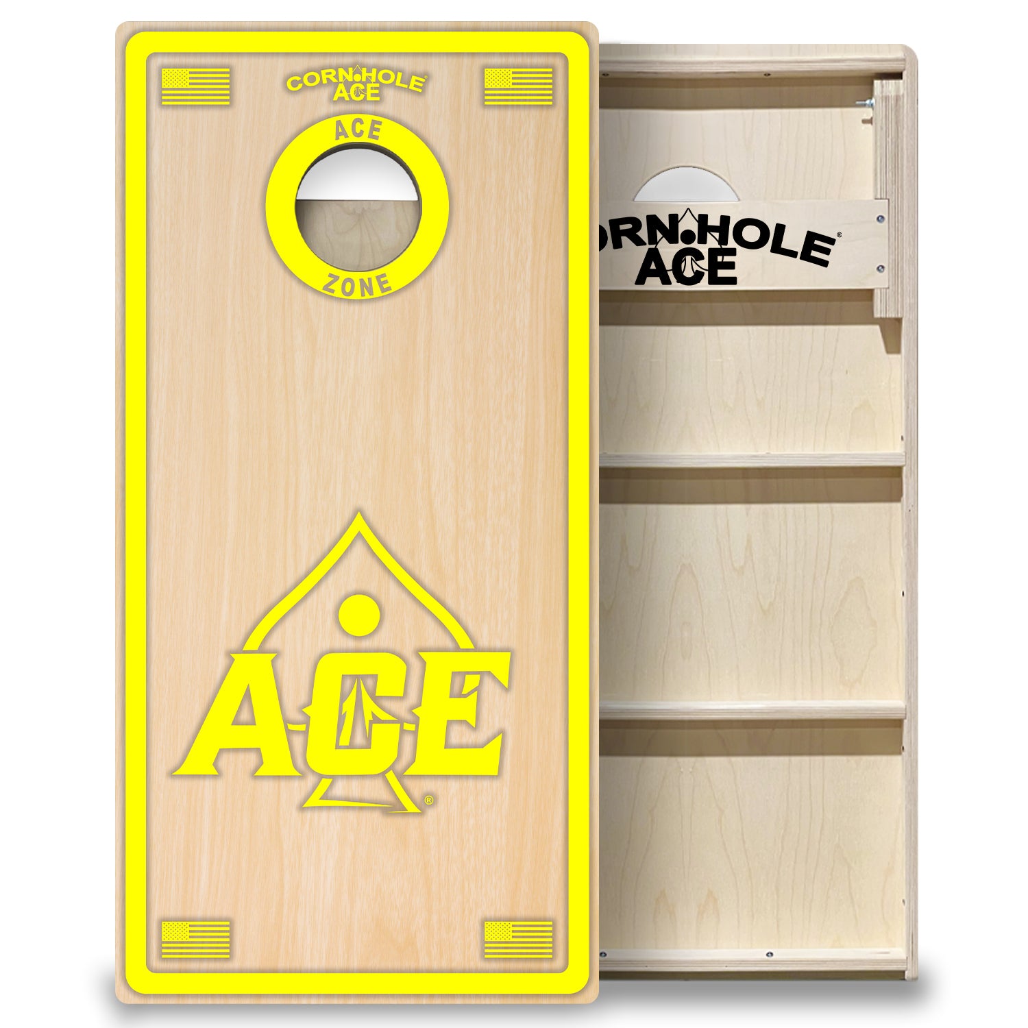 ACE Zone - Yellow - Cornhole Board Set - Professional – CornholeAce