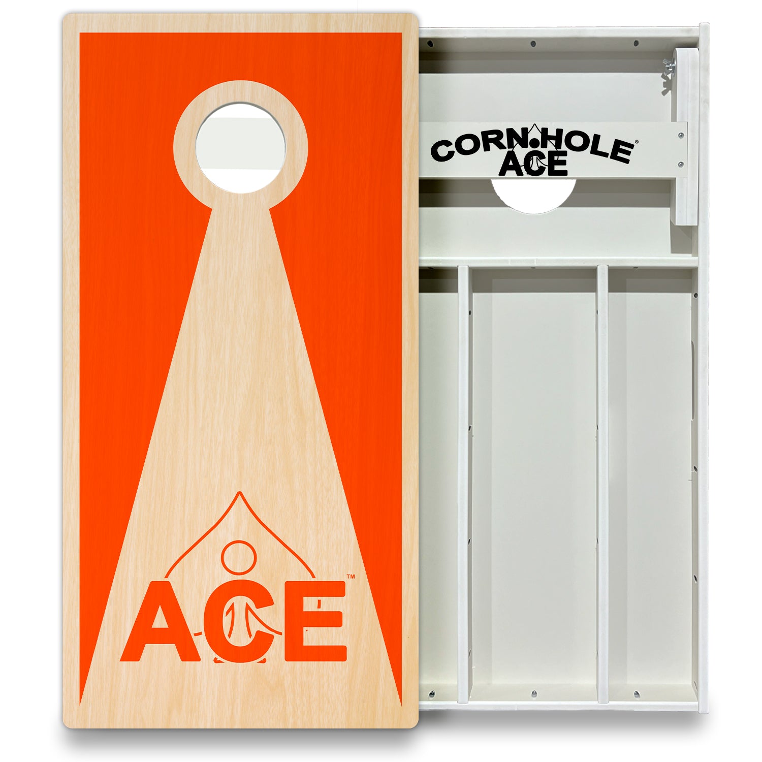 Orange ACE Inverse Triangle - Cornhole Board Set - All Weather ...