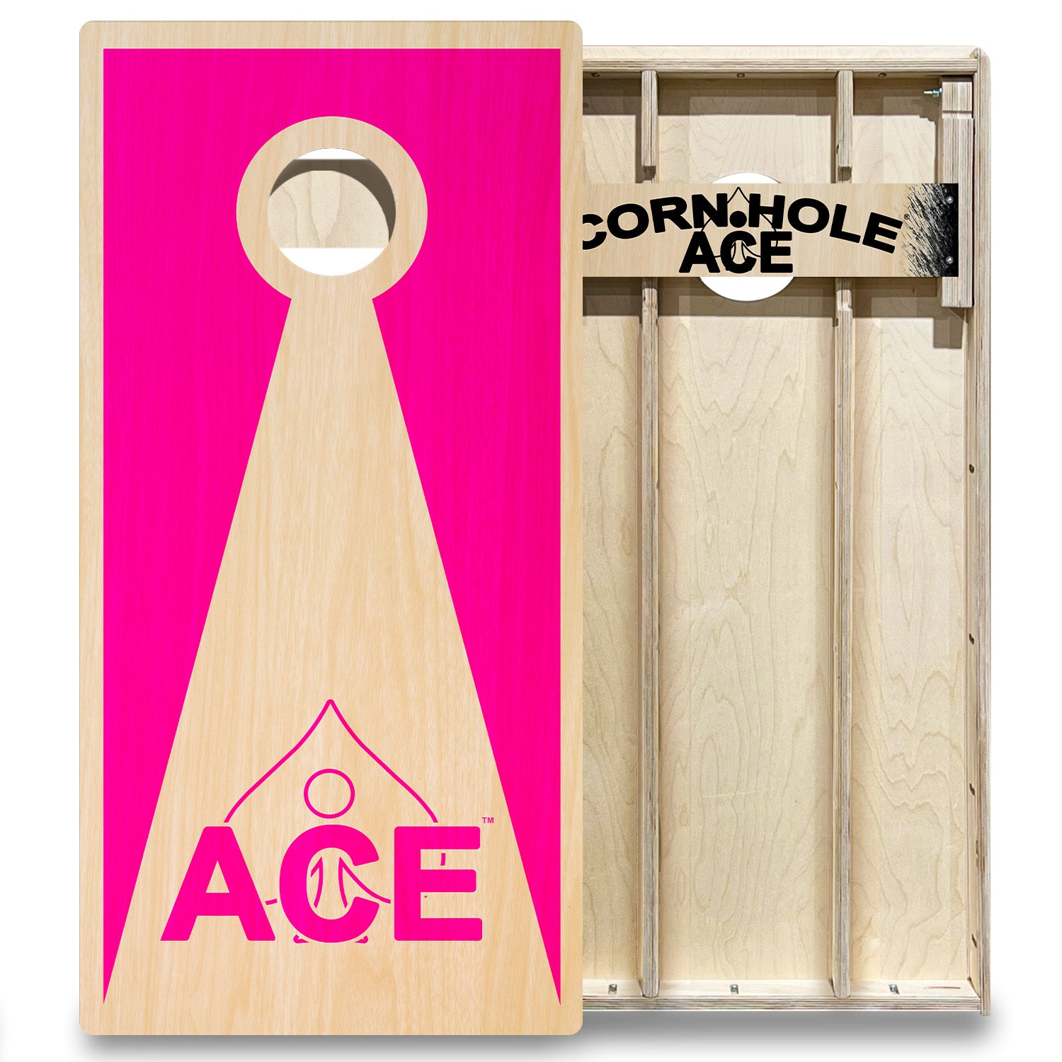 Pink ACE Inverse Triangle - Cornhole Board Set - Elite – CornholeAce