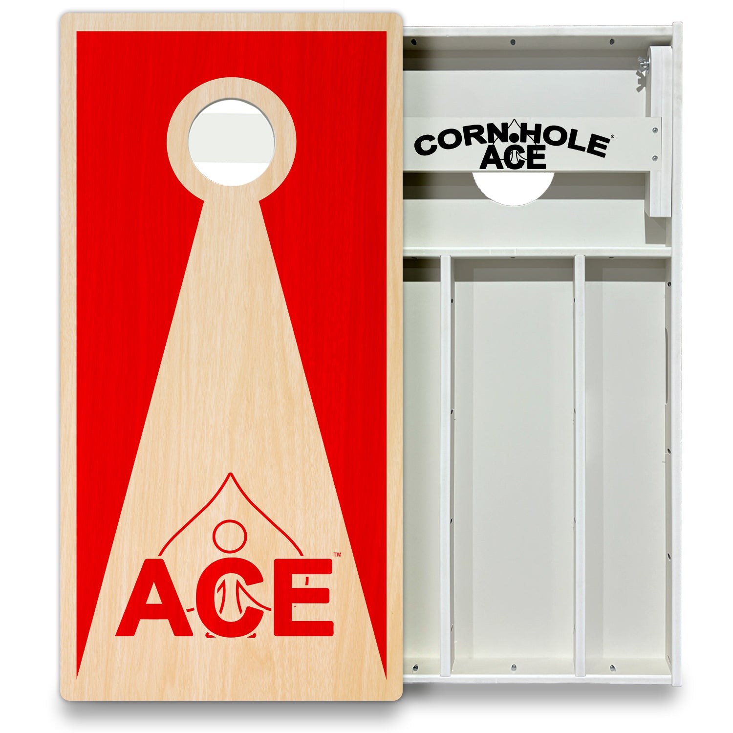 Red ACE Inverse Triangle - Cornhole Board Set - All Weather – CornholeAce