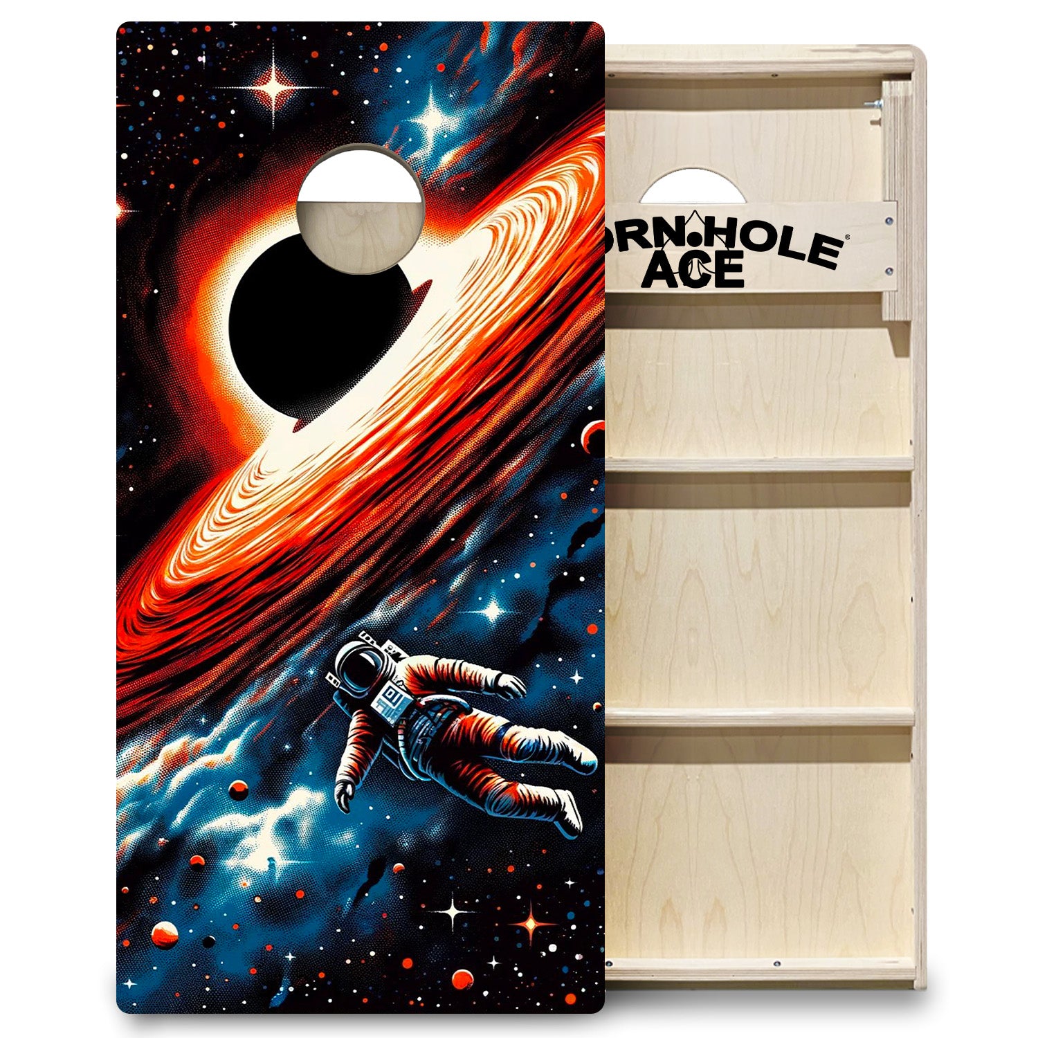 Retro Black Hole Explorer - Cornhole Board Set - Professional – CornholeAce