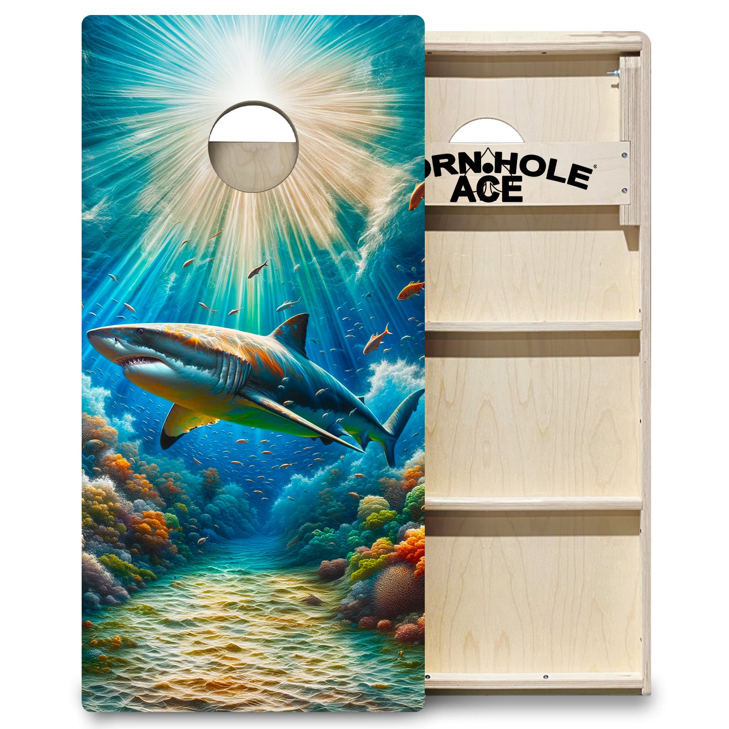 Shark King - Cornhole Board Set - Professional – CornholeAce