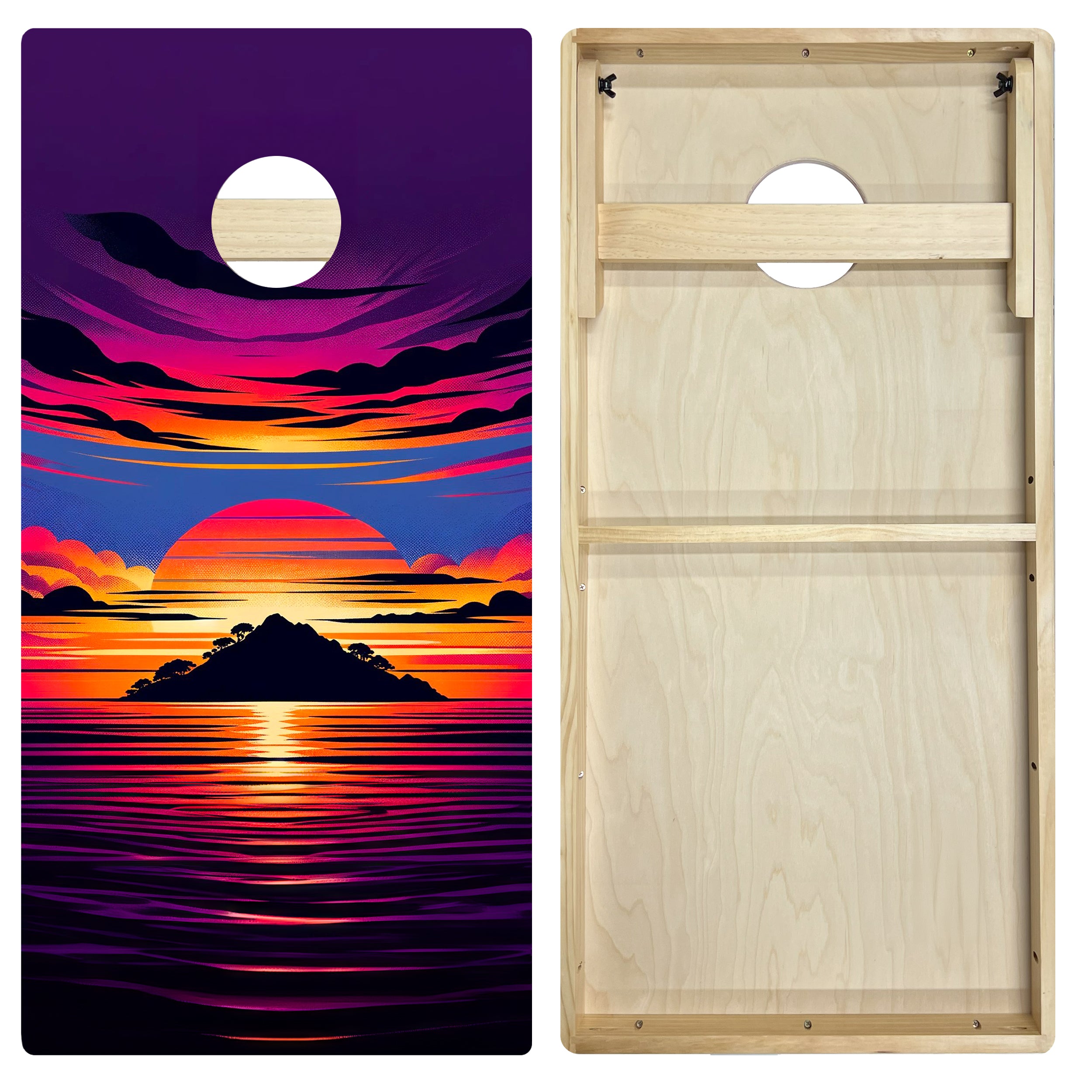 Sunset Island - Cornhole Board Set - Intermediate – CornholeAce