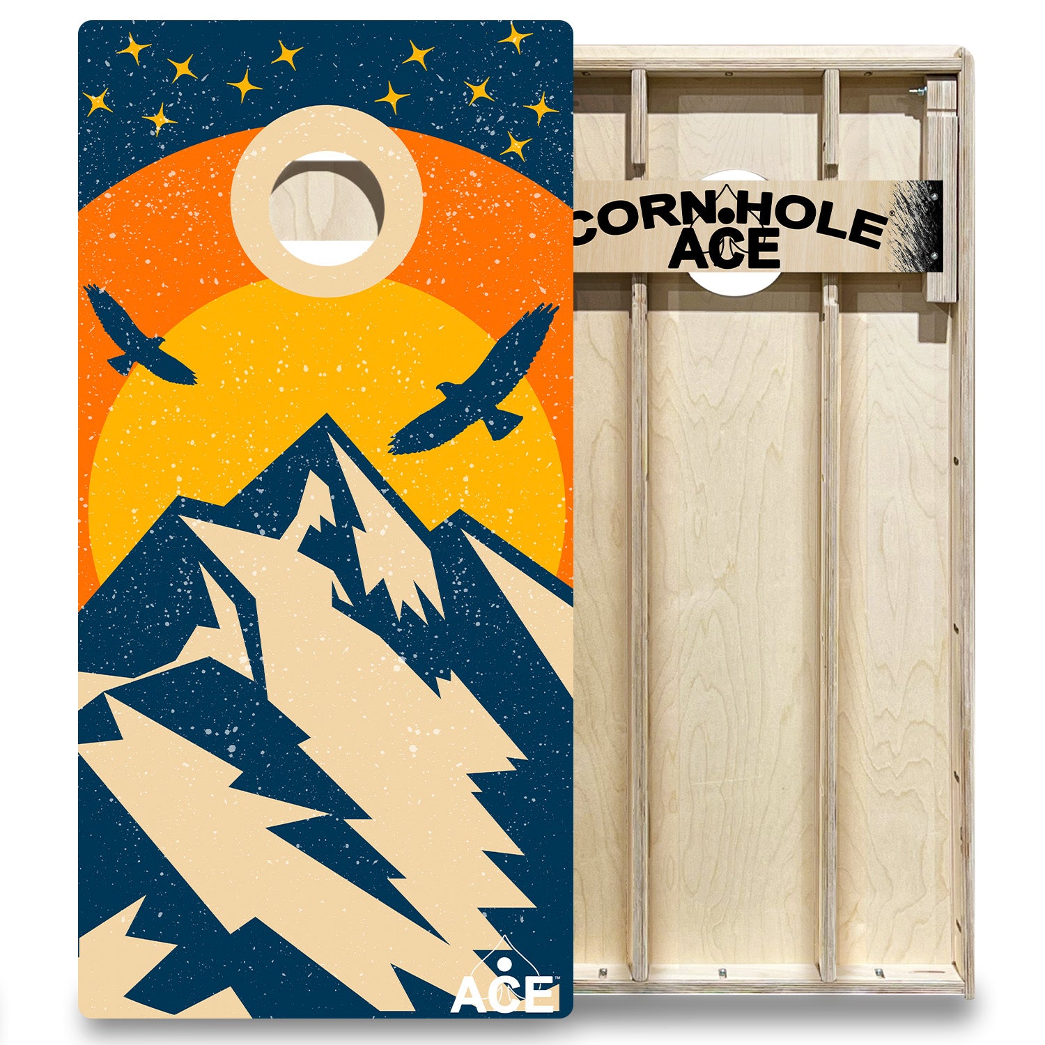 Sunset Mountain Design Cornhole Board Set | Elite – CornholeAce