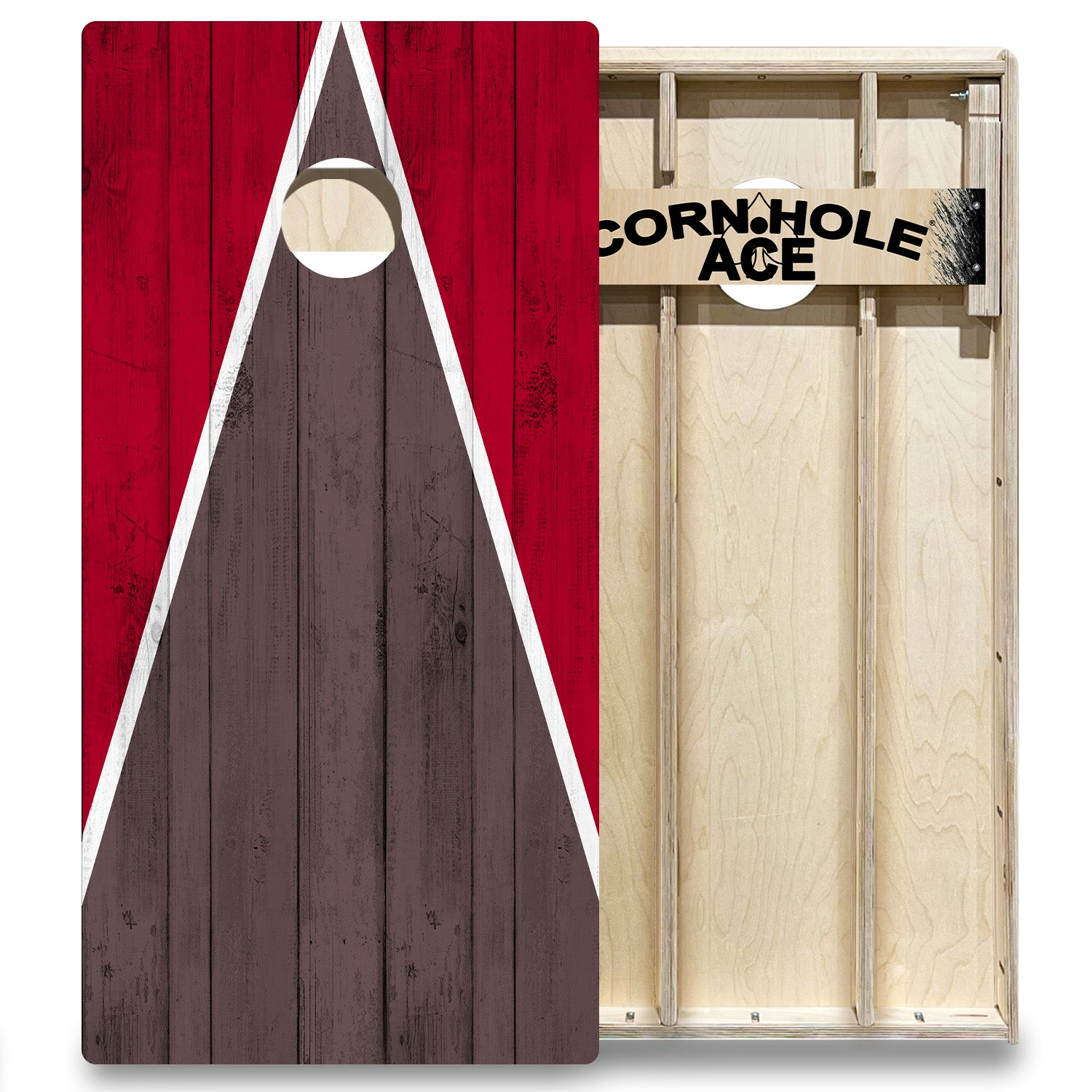 Tampa Tailgate Triangle Design (Red and Bronze) - Cornhole Board Set ...