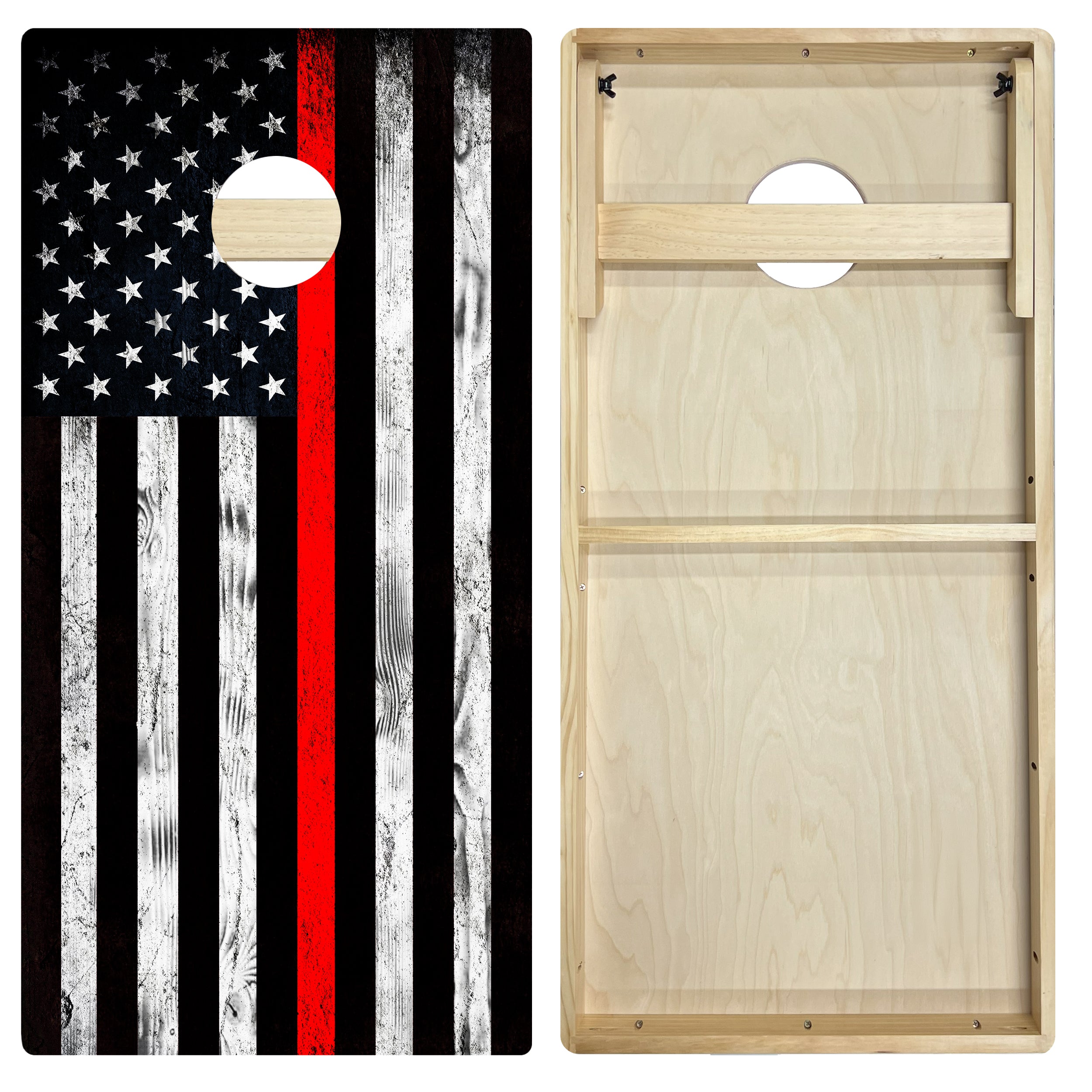 Thin Red Line Firefighter Flag - Cornhole Board Set - Intermediate ...