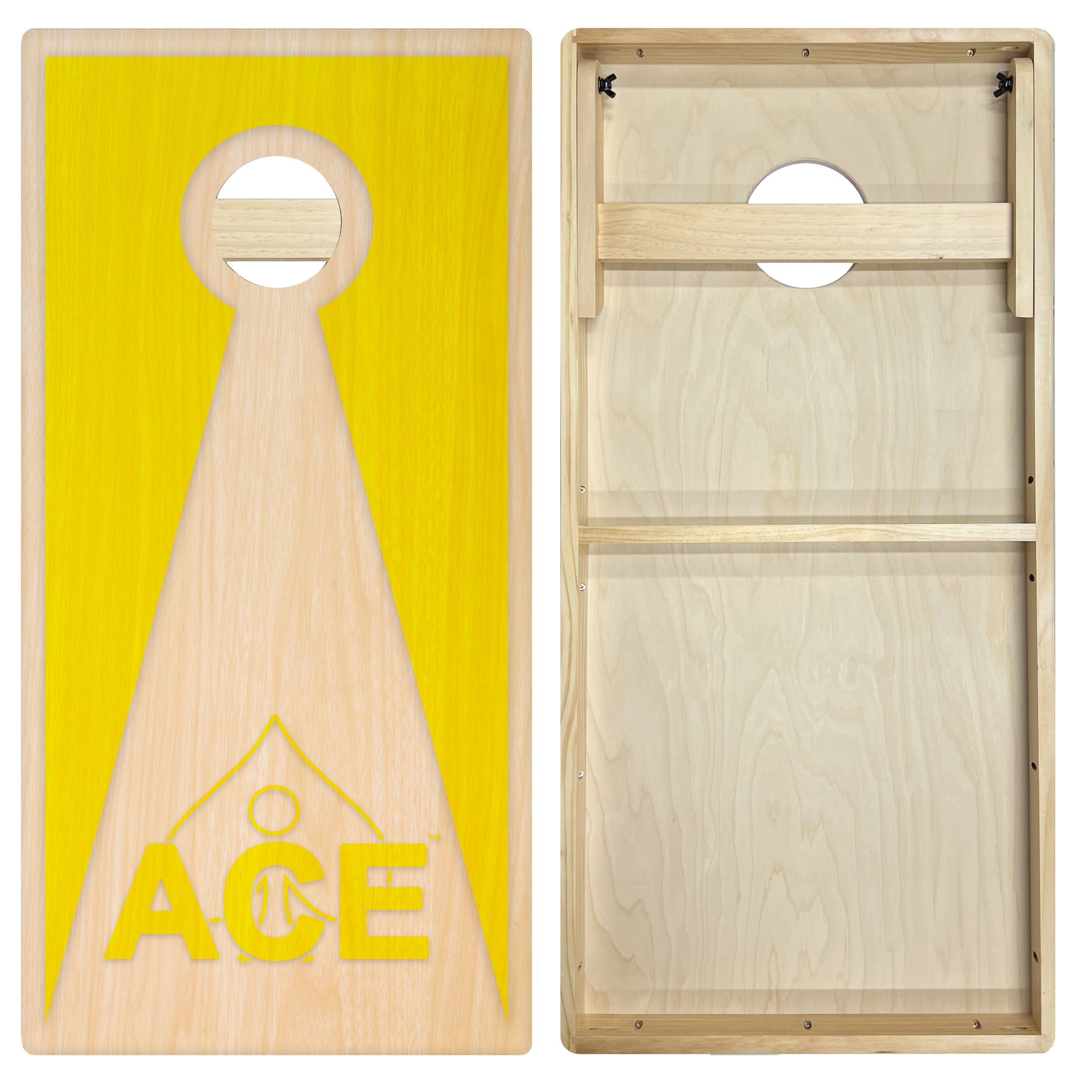 Yellow ACE Inverse Triangle – Cornhole Board Set - Intermediate ...